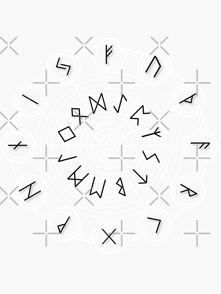 "Cone of Rune Power | Elder Futhark Sigil White" Sticker for Sale by ...
