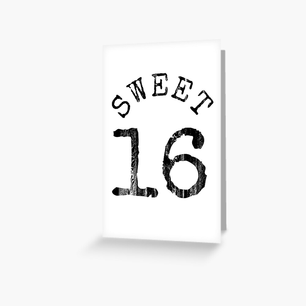 Tarjetas de felicitación «Sweet 16 Birthday Party Gráfico en blanco y ...