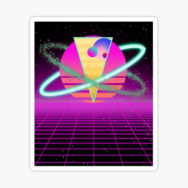 "80s 90s Vaporwear Vaporwave Planet" Sticker by Falkor123 | Redbubble