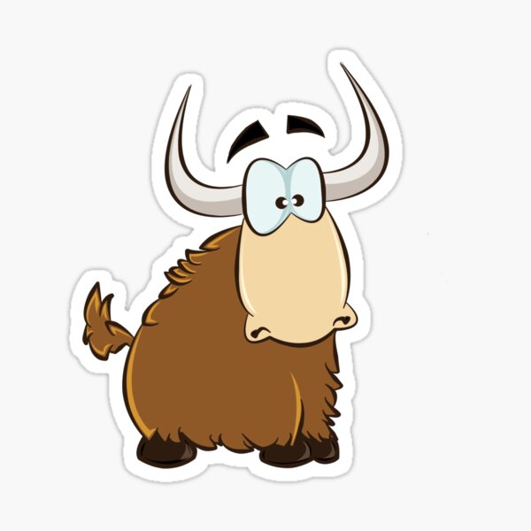 "Cute surprised baby yak" Sticker for Sale by qitrechio | Redbubble