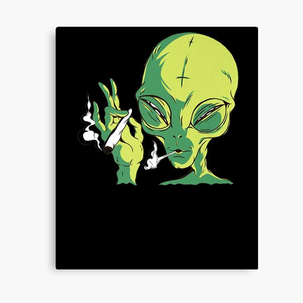 Alien Smoking Weed Canvas Prints | Redbubble