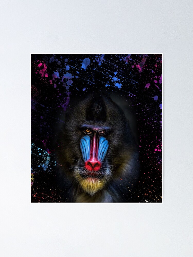"Mandrill " Poster by johnnyssandart | Redbubble