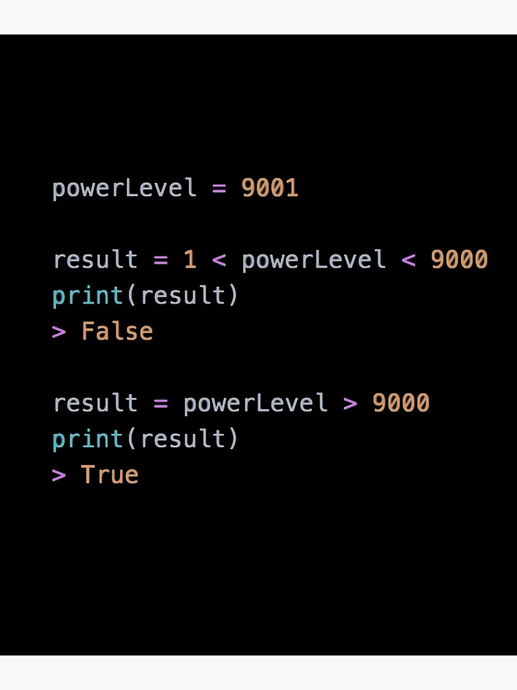"Python Conditional Boolean Power Level" Poster for Sale by ...