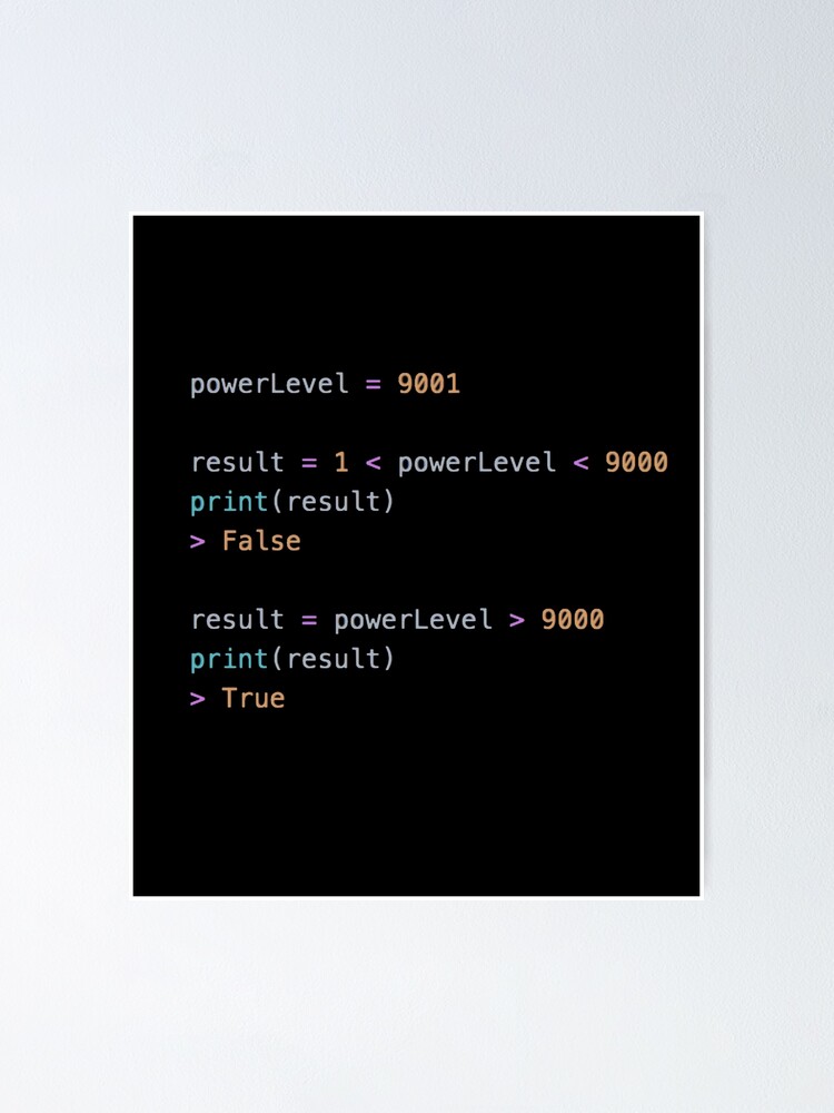 "Python Conditional Boolean Power Level" Poster for Sale by ...
