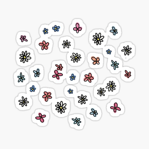 doodle stickers Flowers stickers Floral stickers Flower stickers ...