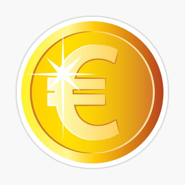 "Golden euro coin sticker" Sticker for Sale by Mhea | Redbubble