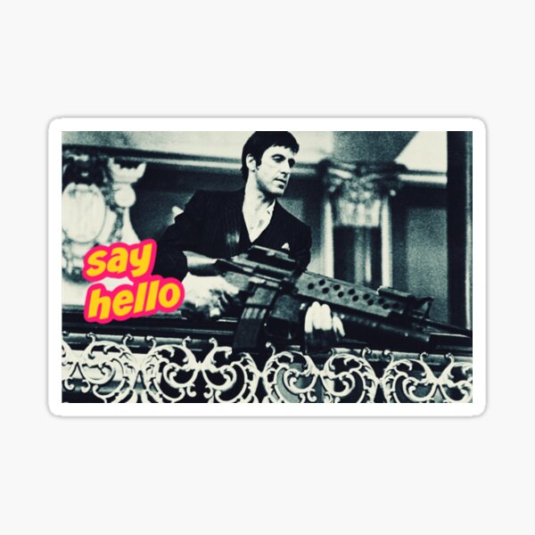 "SAY HELLO" Sticker for Sale by Daviscoatings | Redbubble