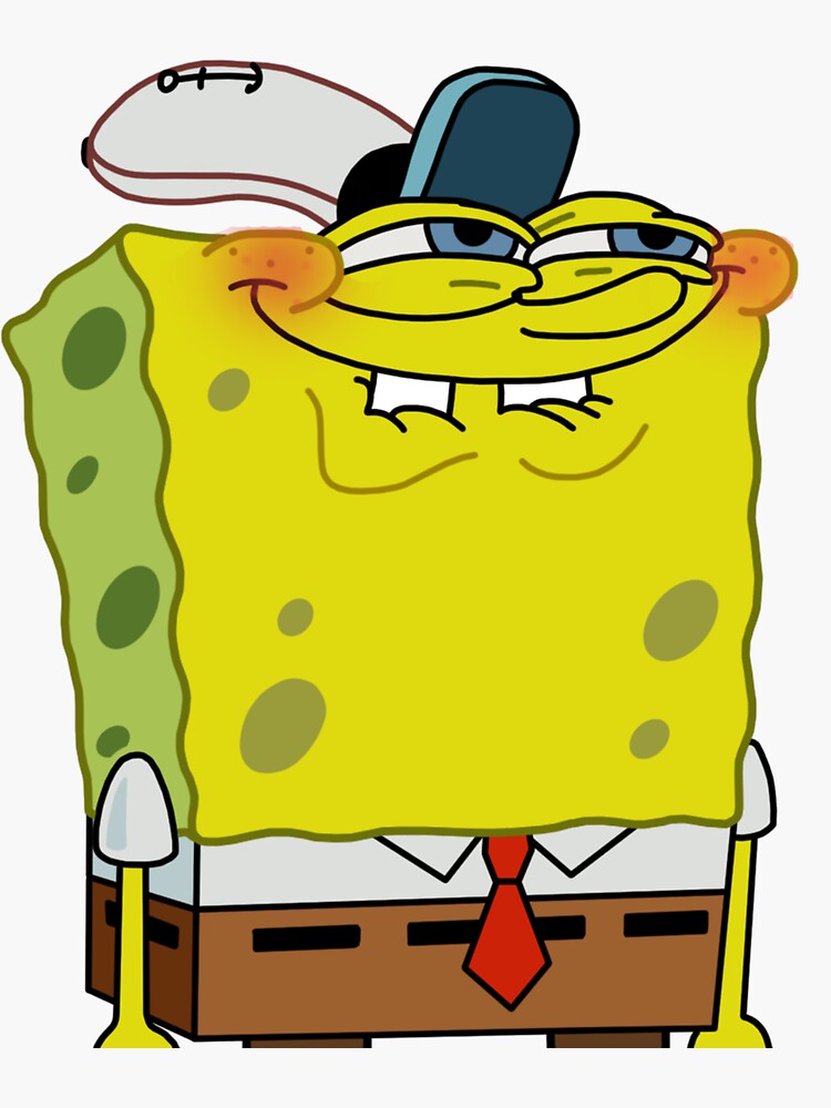 "Spongebob blushing" Sticker for Sale by Isabellaann118 | Redbubble