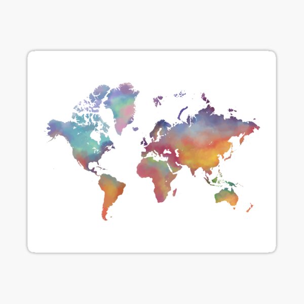 "World Map" Sticker for Sale by nzsimmer | Redbubble