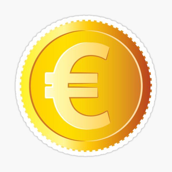 "Euro coin sticker" Sticker for Sale by Mhea | Redbubble
