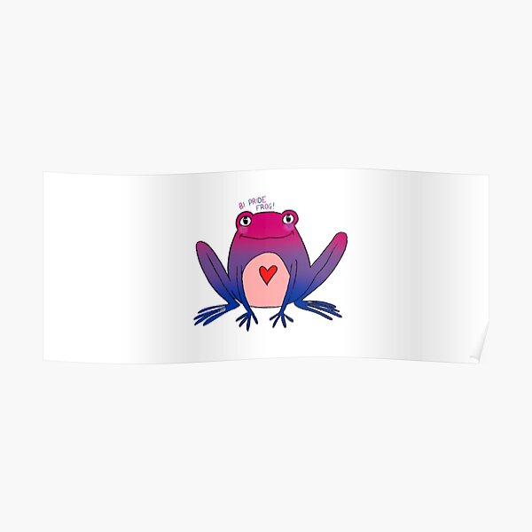"Bi pride lgbtq+ frog cute " Poster by Yordlepie | Redbubble