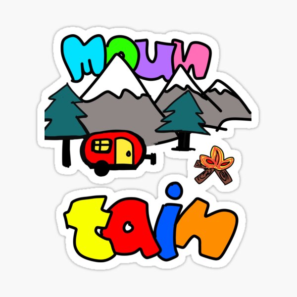 "Mountain Cute Draw Cartoon " Sticker for Sale by Grafititee | Redbubble