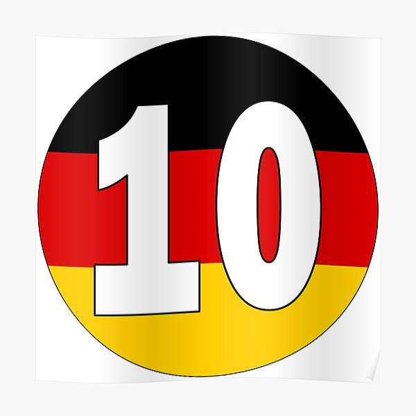 Póster «Número 10 con la bandera de Alemania en el fondo» de ...