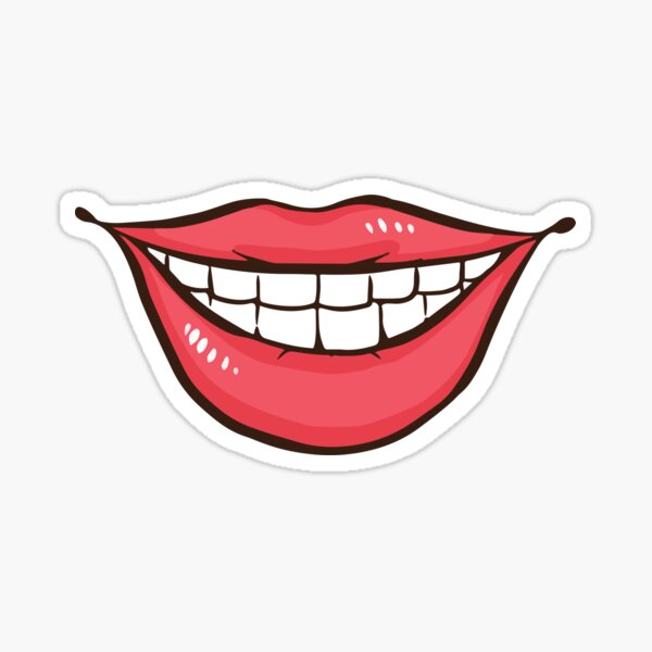 "Smiling Mouth " Sticker for Sale by hayatdesign | Redbubble