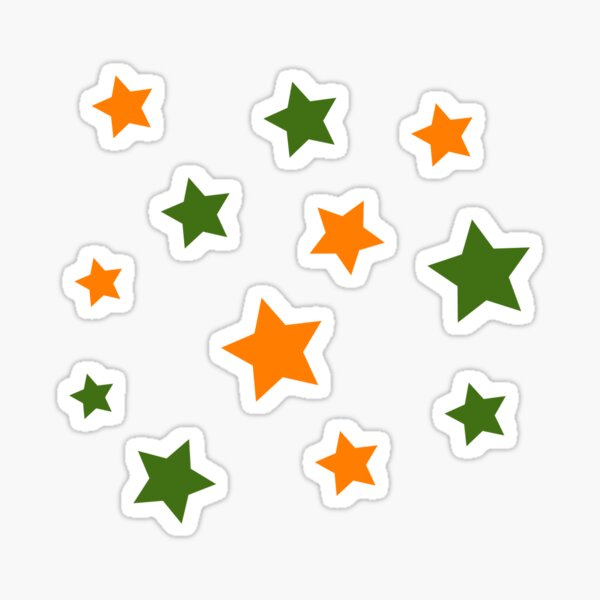 "green and orange stars" Sticker for Sale by juliamarotti | Redbubble
