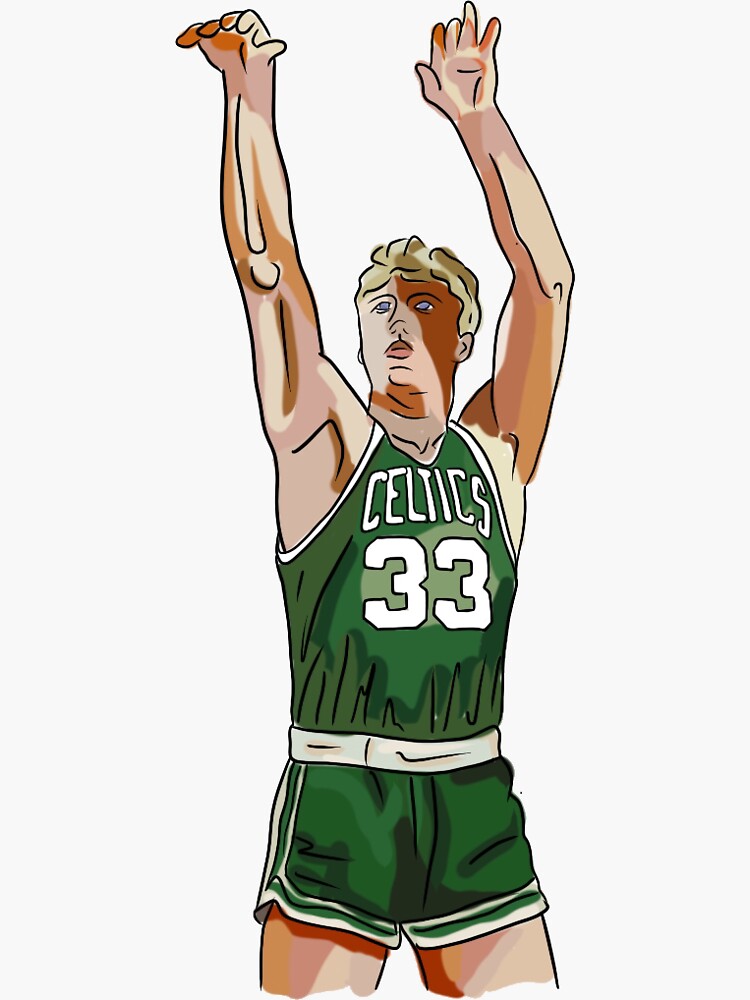 "larry bird art" Sticker for Sale by -moondrop- | Redbubble