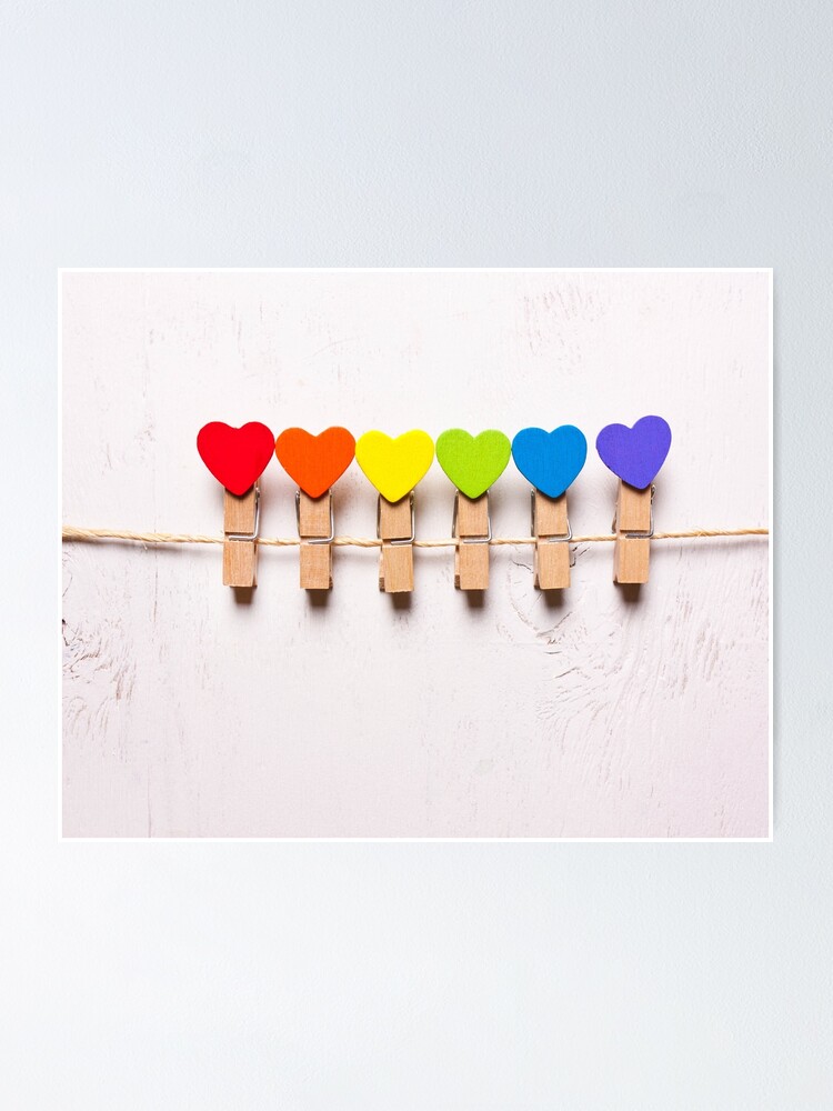 "Pride Collection - Heart Pegs" Poster by nzsimmer | Redbubble