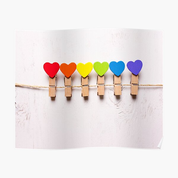 "Pride Collection - Heart Pegs" Poster by nzsimmer | Redbubble