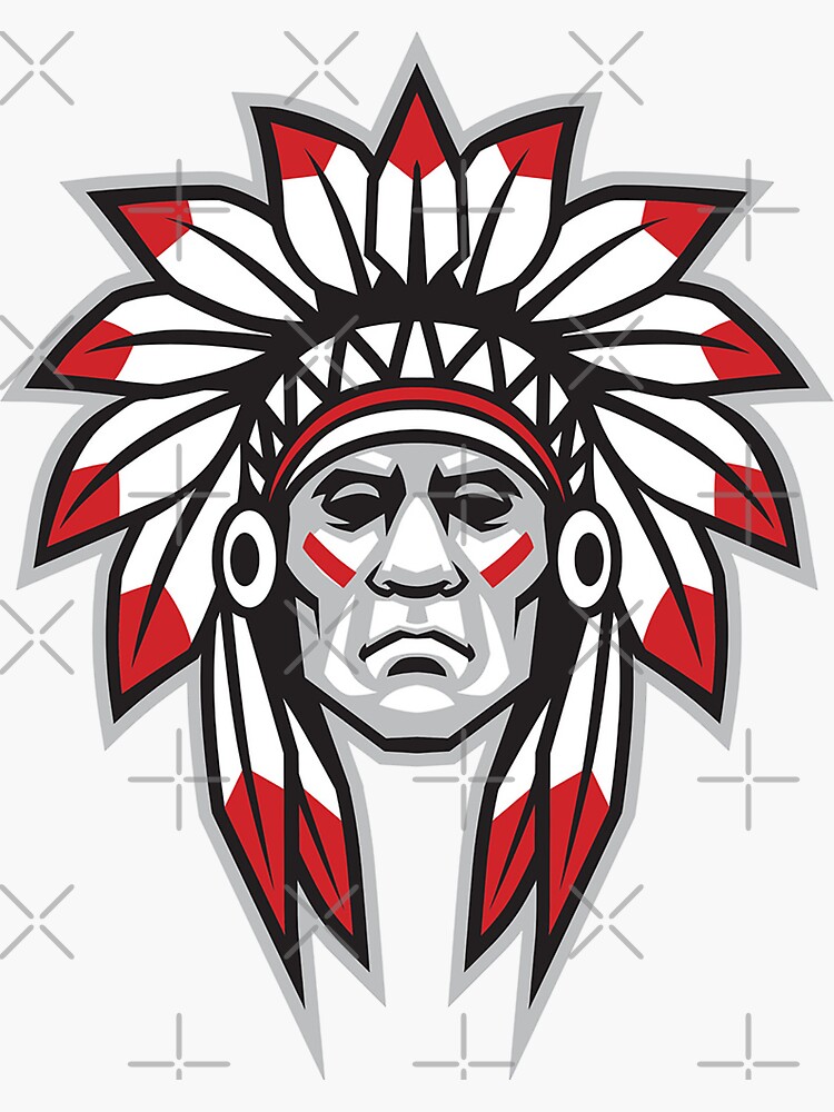 "Indian Chief Illustration" Sticker for Sale by ozumdesigns | Redbubble