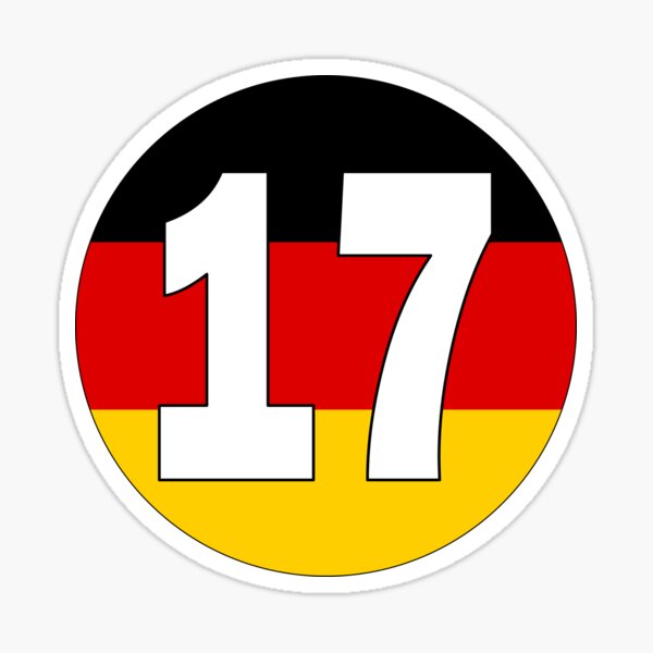 Pegatina «Número 17 con la bandera de Alemania en el fondo» de ...