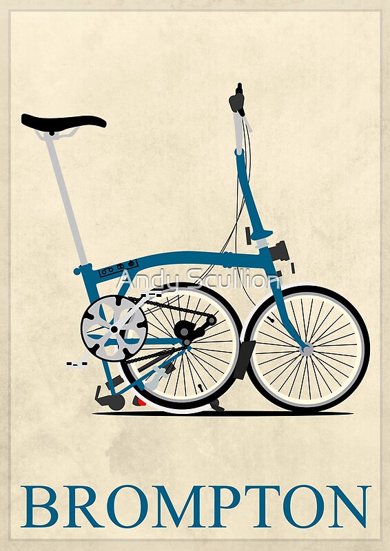 "Brompton Folding Bike" by Andy Scullion | Redbubble