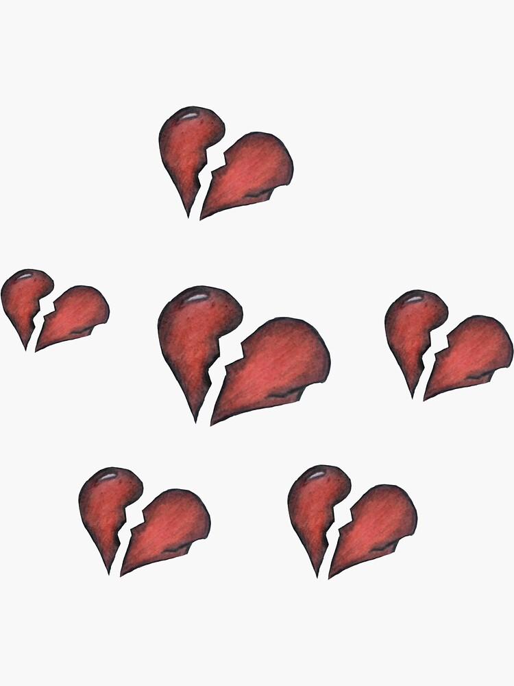 "broken heart sticker pack" Sticker by ssofiiaa | Redbubble