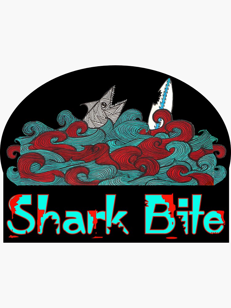 "Sticker Shark BIte" Sticker by papacampbell | Redbubble