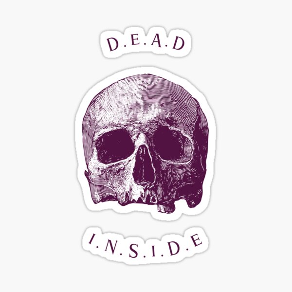 "Dead Inside Purple Half Skull" Sticker by kbircham | Redbubble