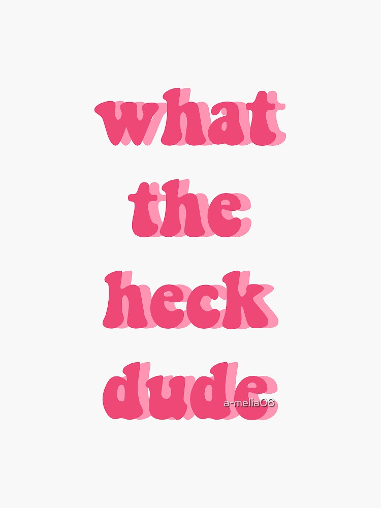 "what the heck dude:)" Sticker for Sale by a-melia08 | Redbubble
