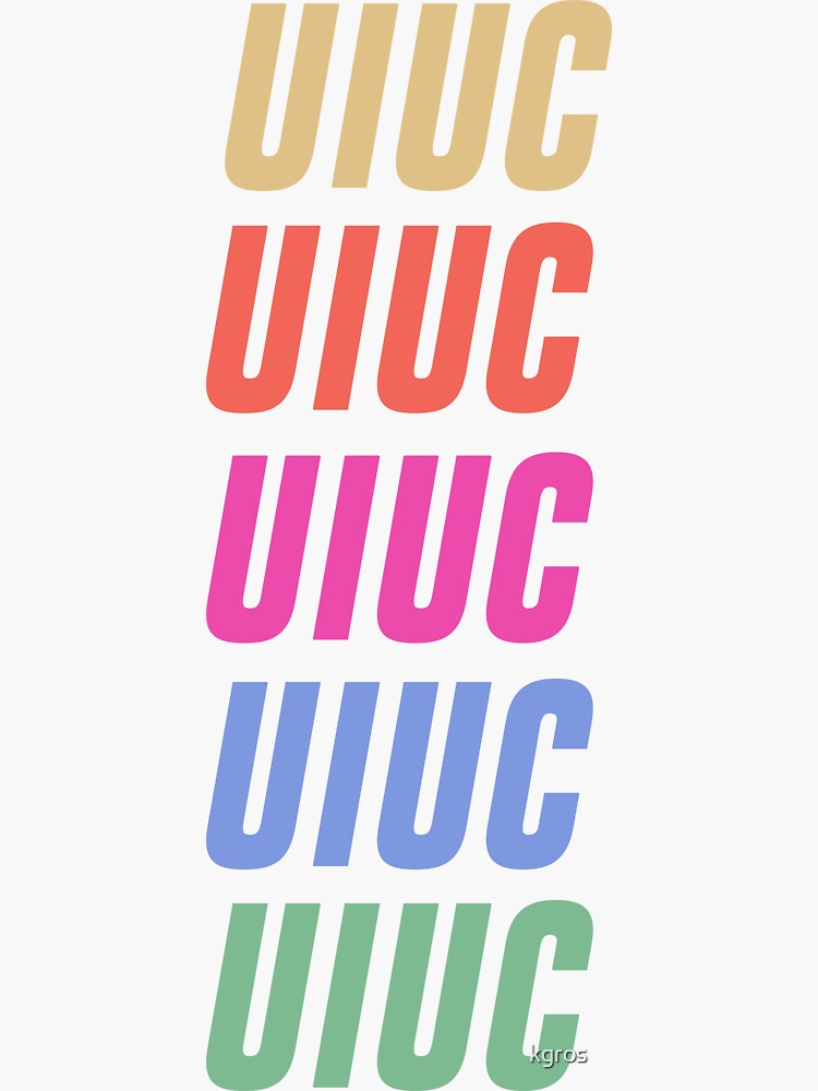 "UIUC Stacked Colors" Sticker for Sale by kgros | Redbubble