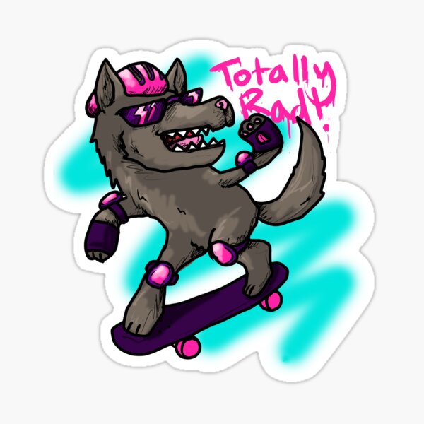 "Totally Rad!" Sticker by Quadpooch | Redbubble