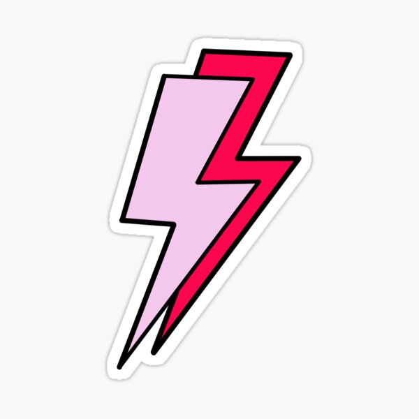 "pink layered lighting bolt" Sticker for Sale by americanteenart ...