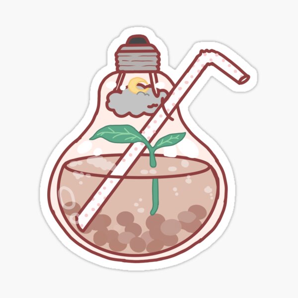 "boba light bulb" Sticker for Sale by elxtriq | Redbubble