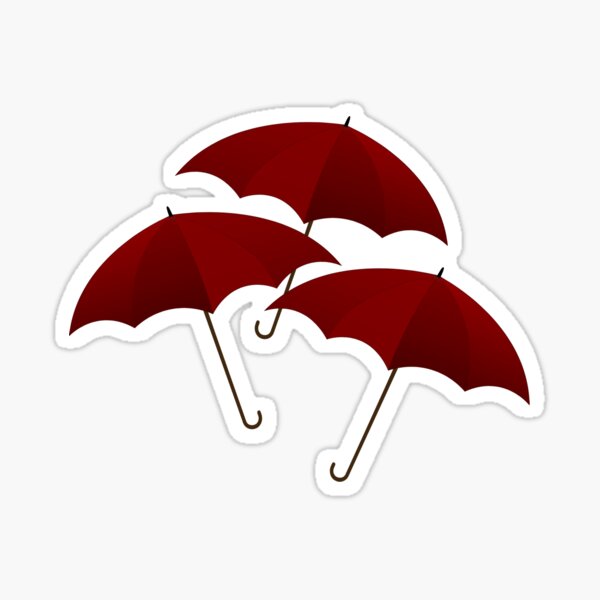 "Three Red Umbrellas" Sticker by nealcampbell | Redbubble