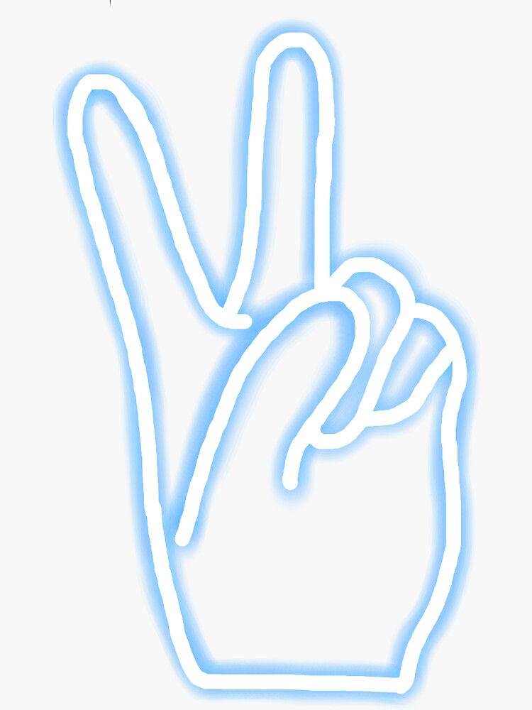 Pegatina «Blue Peace Sign Letrero de neón» de laurens-art | Redbubble