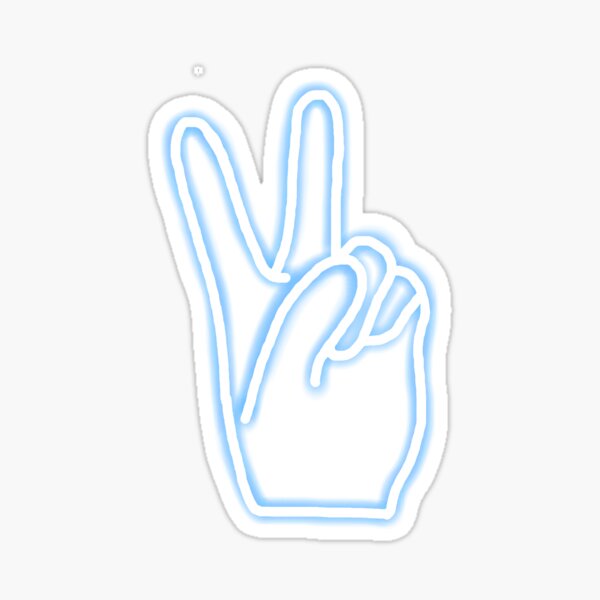 "Blue Peace Sign Neon Sign" Sticker for Sale by laurens-art | Redbubble