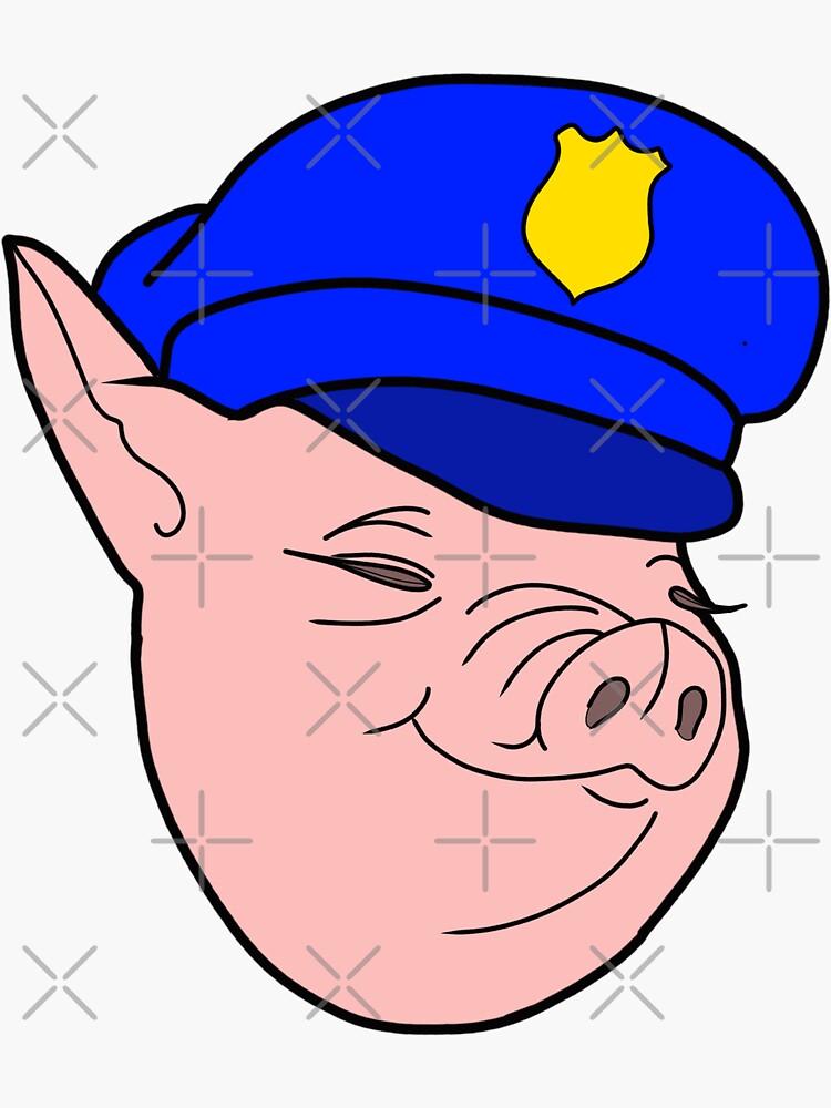 "Pig cop" Sticker by Younesid | Redbubble