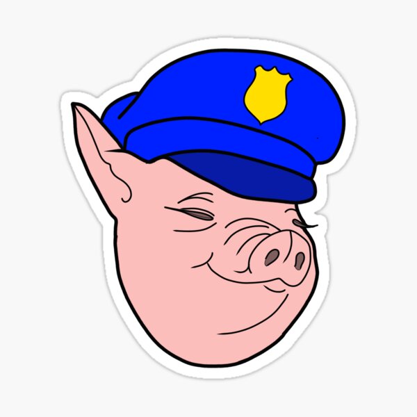 "Pig cop" Sticker by Younesid | Redbubble