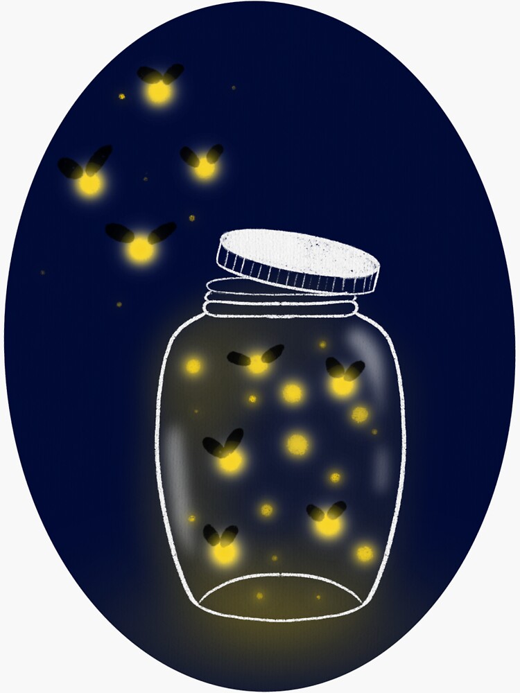 "Fireflies in a jar" Sticker by DaniDoodleDandi | Redbubble
