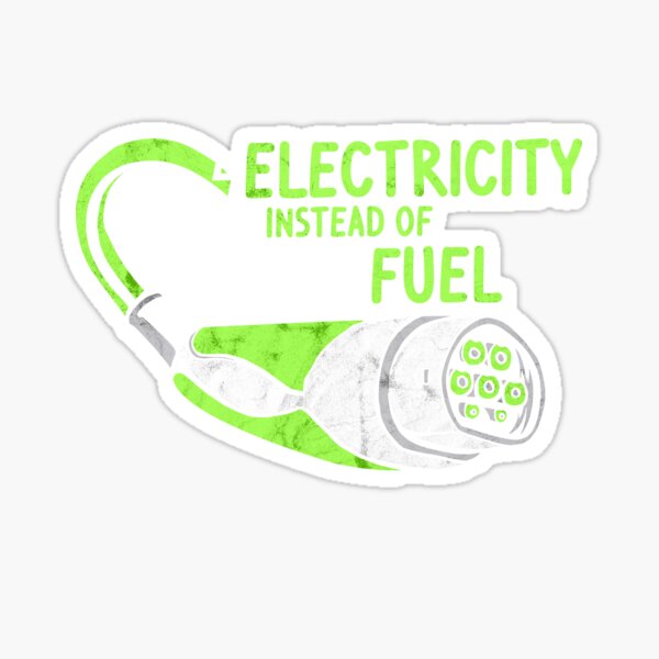 "electric vehicle car plug motif electricity instead of fuel" Sticker ...