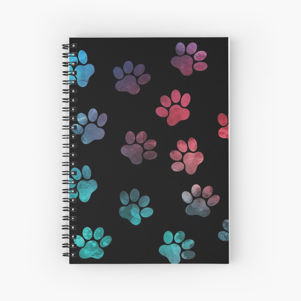 "Animal Paw Prints" Spiral Notebook by Primroaddesigns | Redbubble