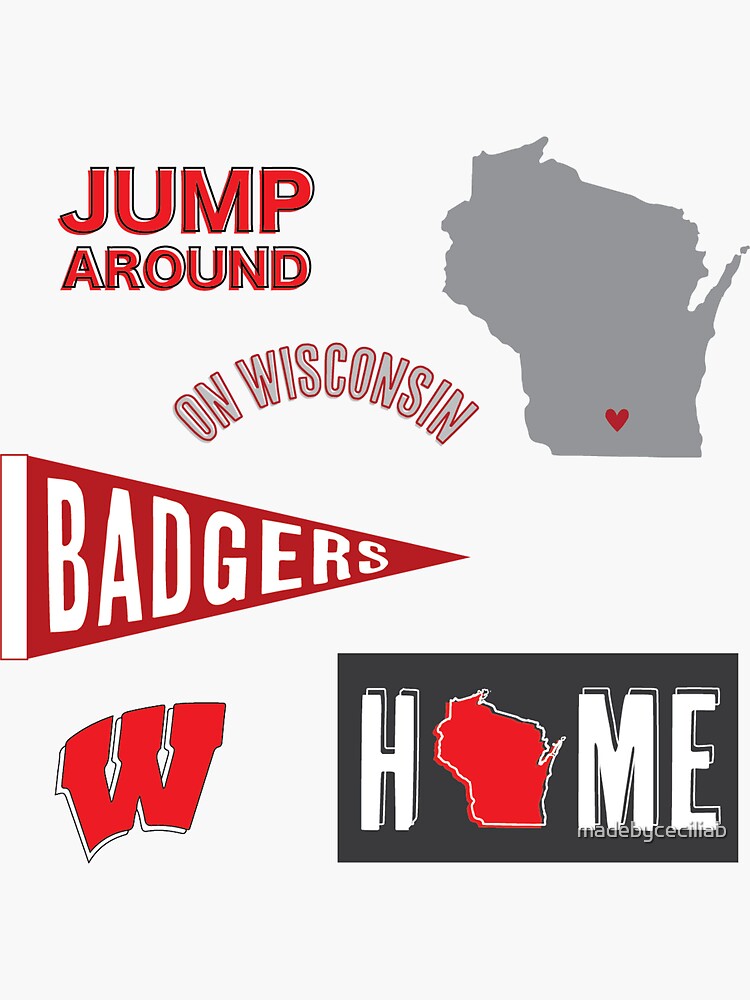 "university of wisconsin badgers sticker pack" Sticker for Sale by ...