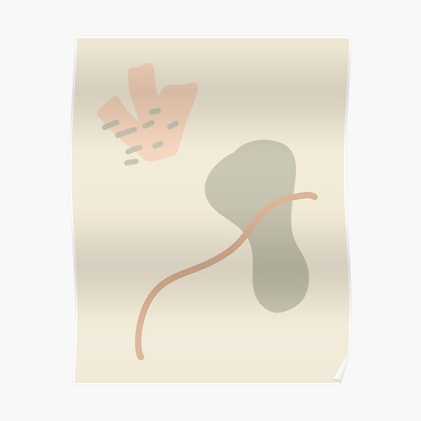 "Neutral Abstract Shapes Cream Background " Poster for Sale by ...