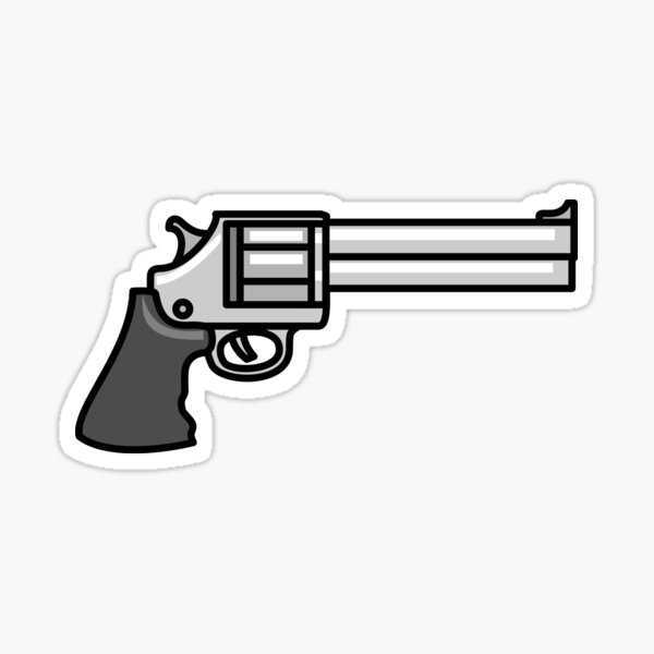Cartoon gun Sticker by babidi34 Redbubble