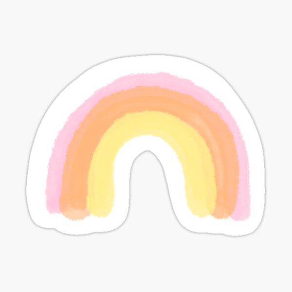 Pastel Pink Yellow Orange Rainbow Summer Happy Stickers | Redbubble