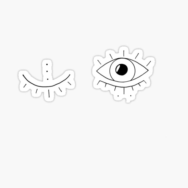 "Winking Eye" Sticker by Rhiannonisalosr | Redbubble