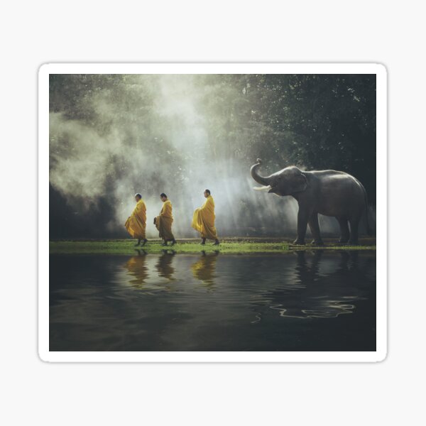 "Buddha Artwork - Buddhist monks" Sticker by anass002 | Redbubble