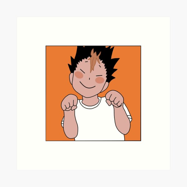 "Nishinoya meme (Haikyuu!!) black border" Art Print for Sale by ilianag ...