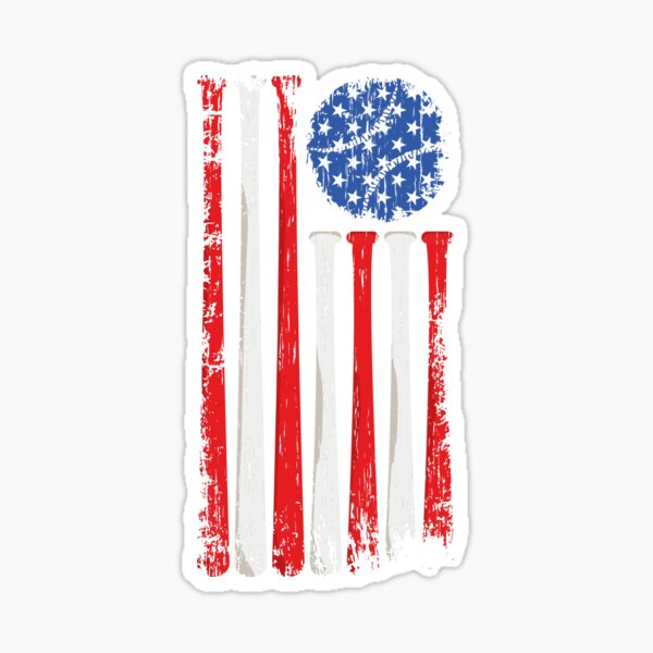 "Vintage American USA Flag Baseball Bat" Sticker for Sale by phenomenia ...