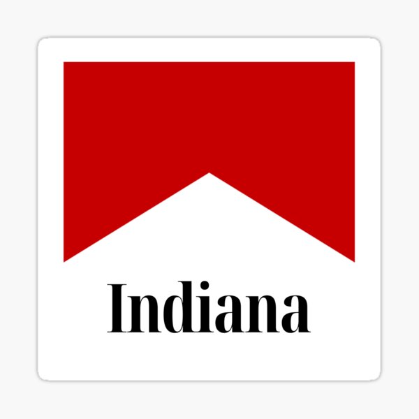 "Indiana Cigarette Box" Sticker by FromJordan | Redbubble